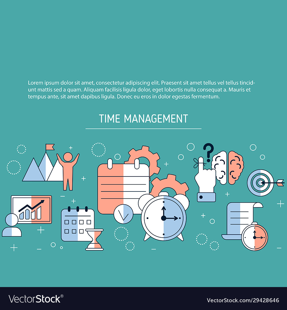 Time management background Royalty Free Vector Image