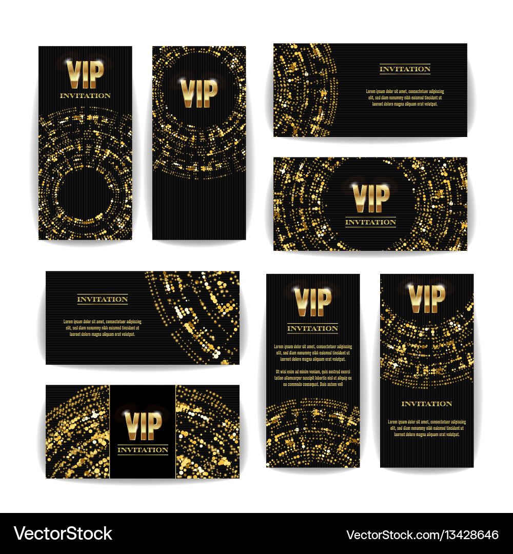 Vip invitation card set party premium Royalty Free Vector