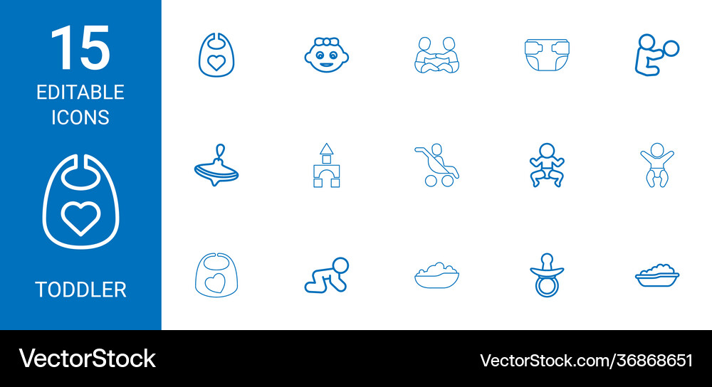 15 toddler icons Royalty Free Vector Image - VectorStock