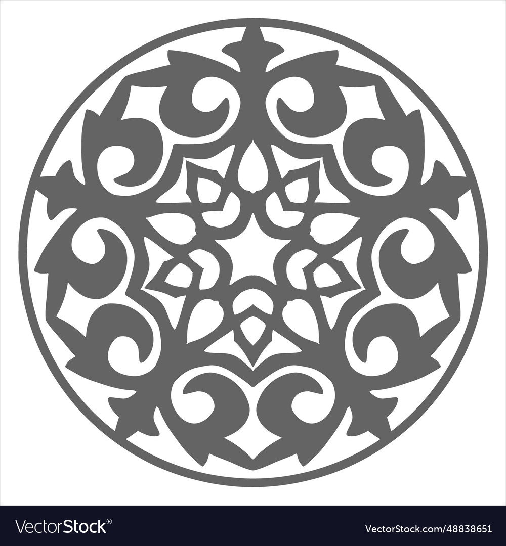 Arabic circular pattern round form Royalty Free Vector Image