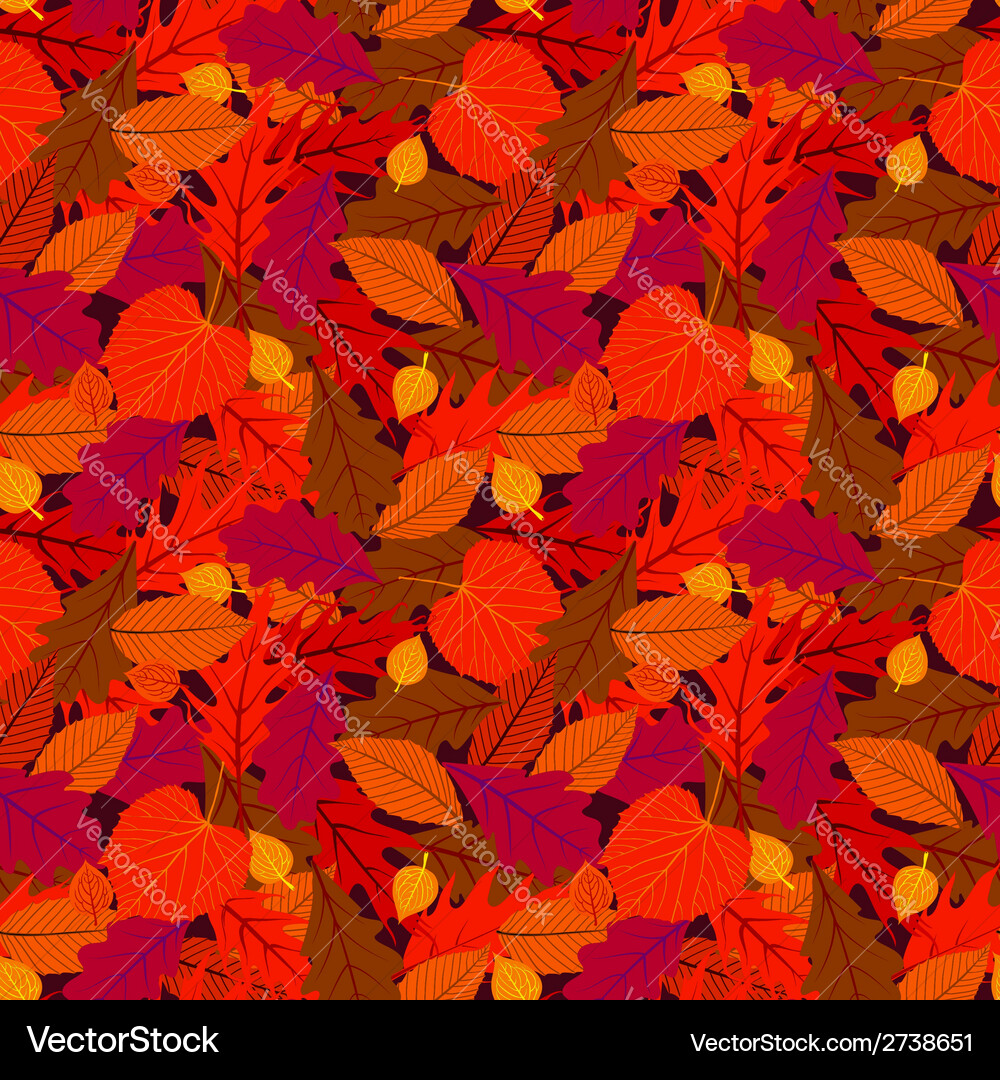 Autumn seamless background with leaves Royalty Free Vector