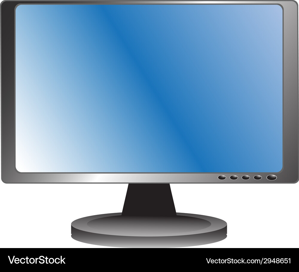 Blue lcd monitor Royalty Free Vector Image - VectorStock