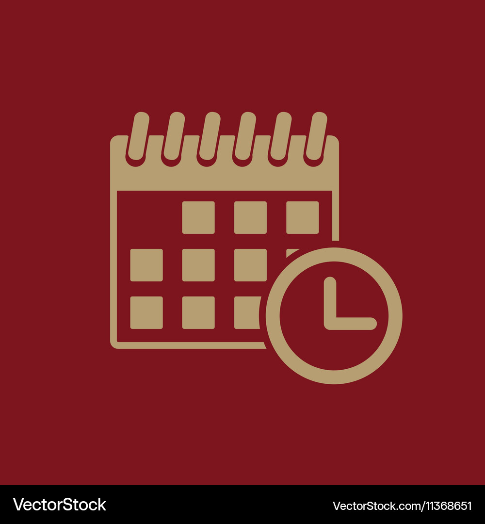 Calendar icon reminder and event time symbol Vector Image
