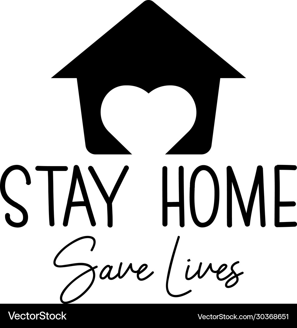 Home quote lettering typography stay Royalty Free Vector