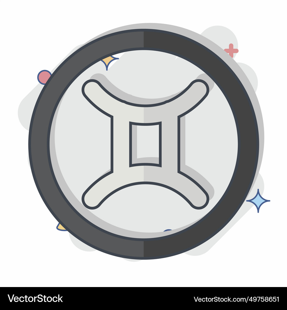 Icon gemini related to horoscope symbol comic Vector Image