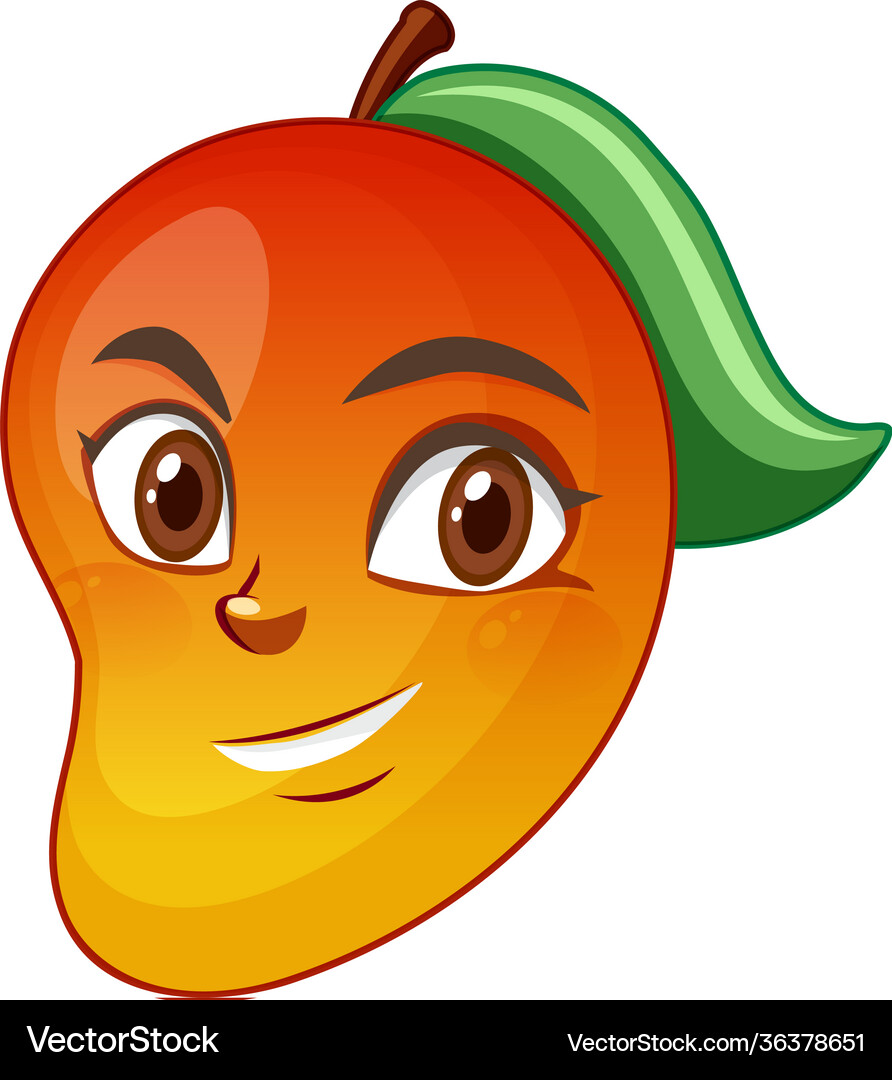 Mango cartoon character with facial expression Vector Image