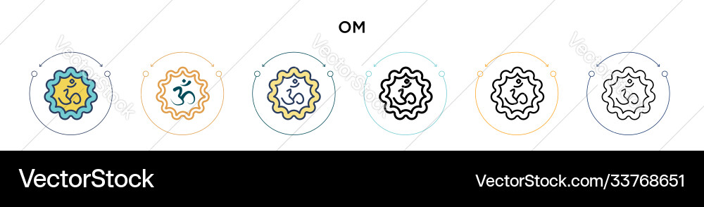 Om icon in filled thin line outline and stroke Vector Image