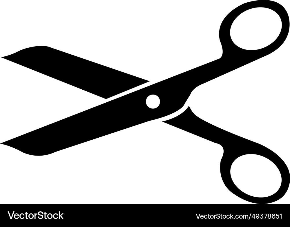 Scissor sign flat icon style scissors black Vector Image