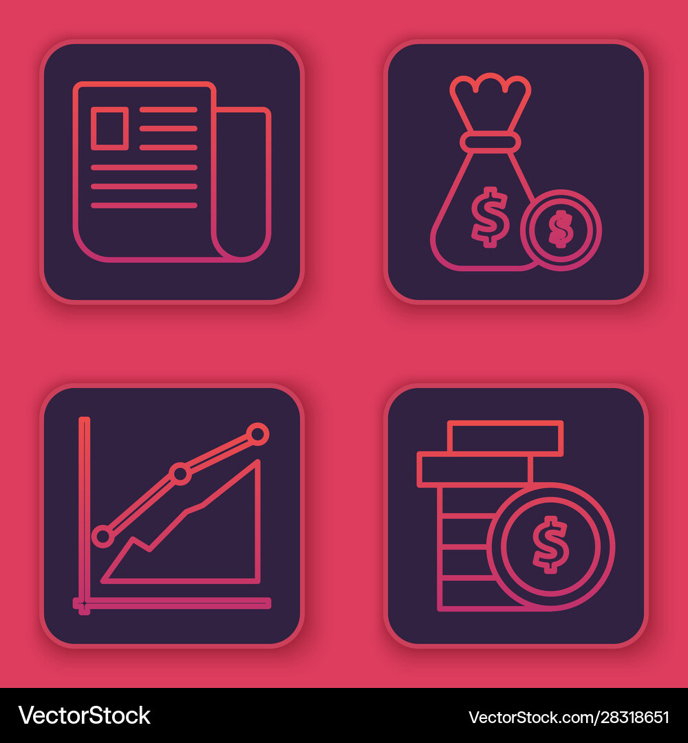 Set line file document pie chart infographic Vector Image