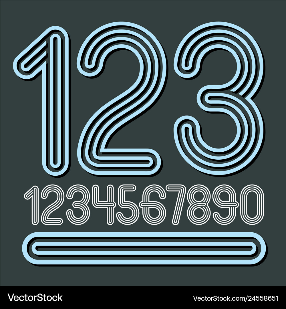 Set of stylish disco digits modern numerals Vector Image