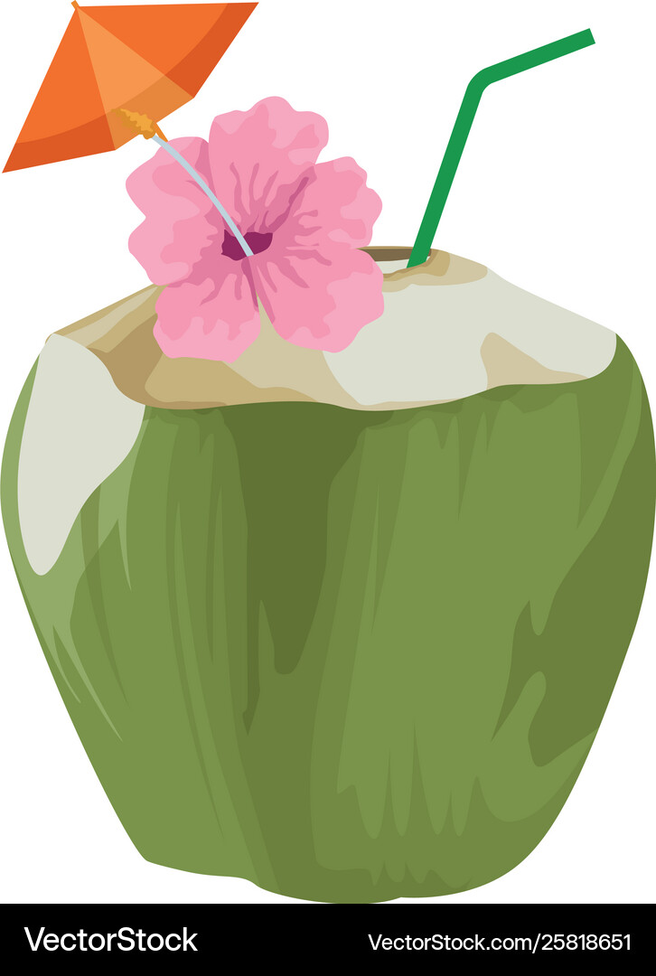 Tropical fruit cocktail icon cartoon Royalty Free Vector