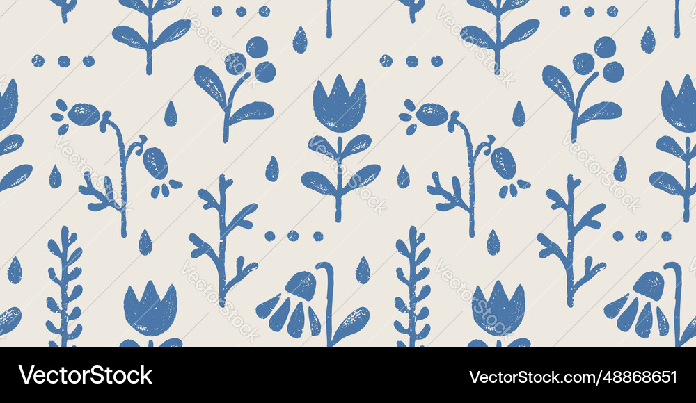 Vintage floral seamless pattern in scandinavian Vector Image