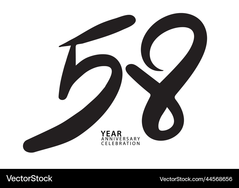 58 year anniversary celebration black color Vector Image