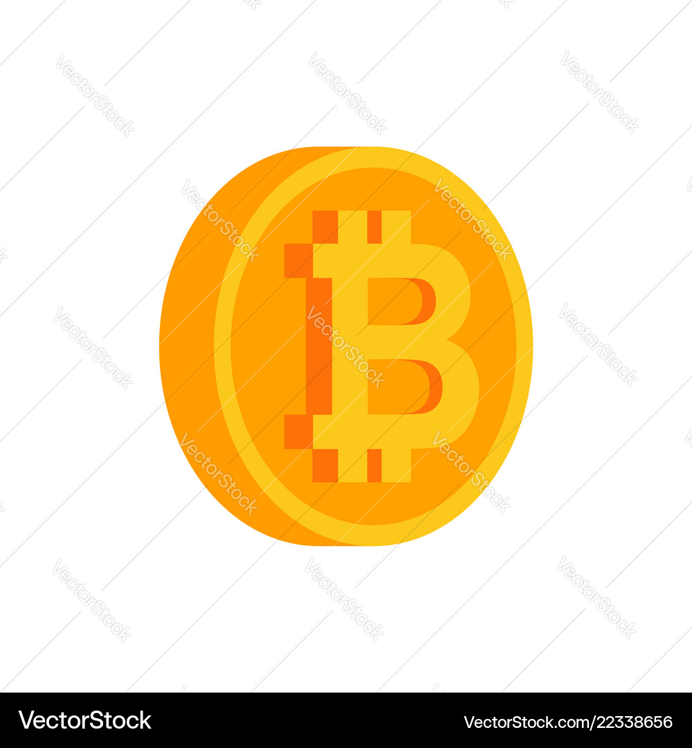 Bitcoin coin isolated crypto currency symbol Vector Image