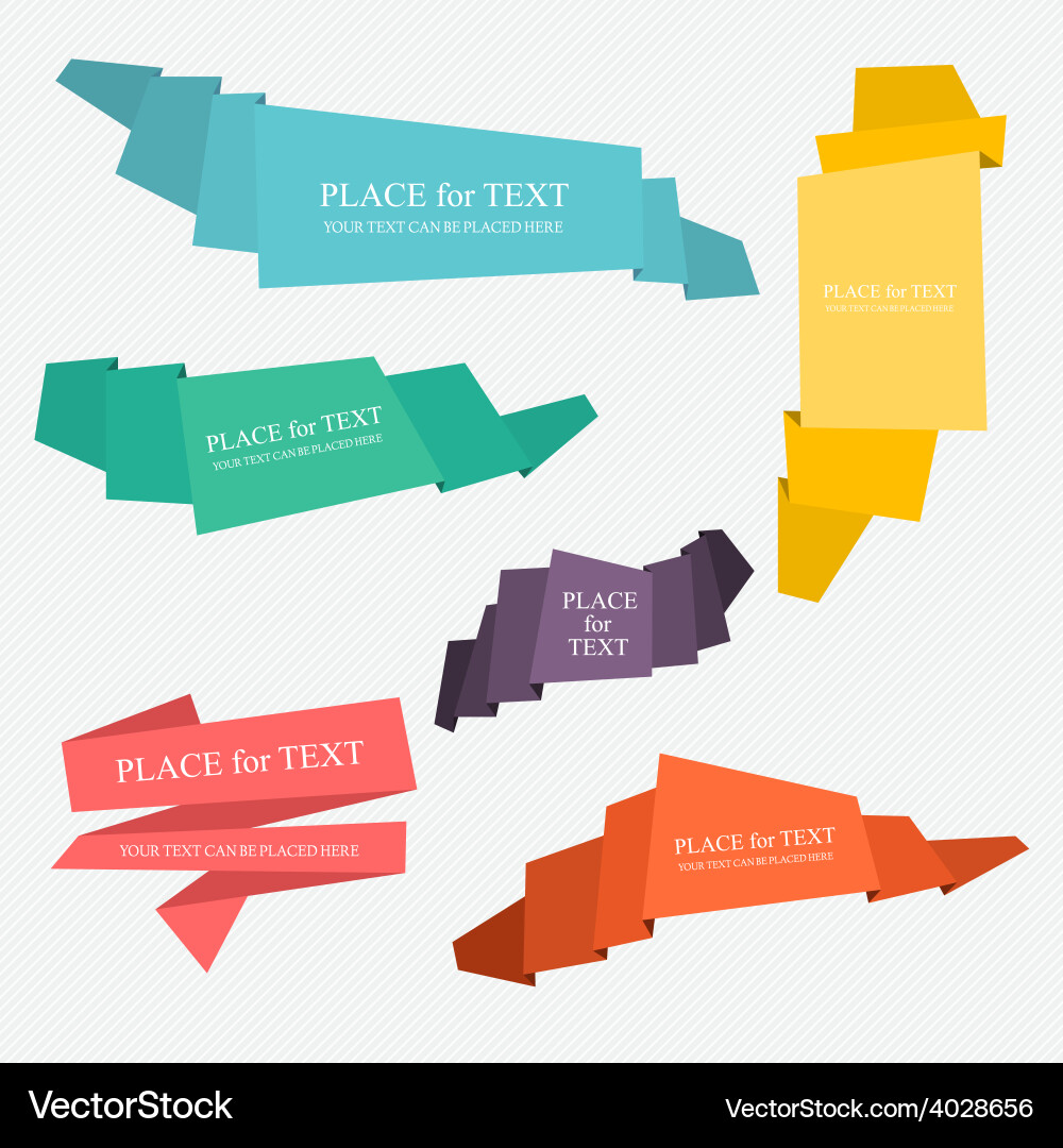 Colorful and decorated paper banners Royalty Free Vector