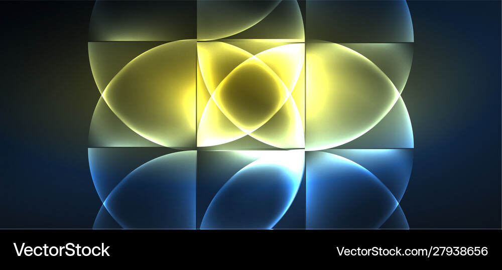 Colorful blue neon shape round triangle in modern Vector Image