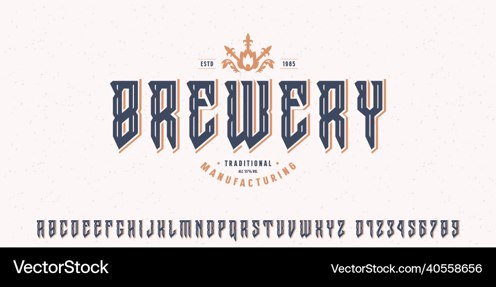 Decorative sans serif font in viking style Vector Image