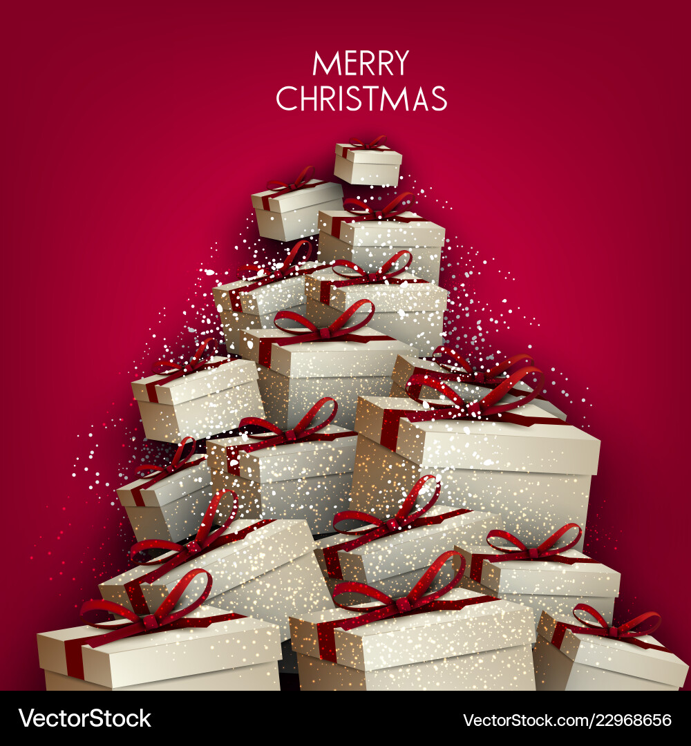Elegance background with christmas gifts Vector Image