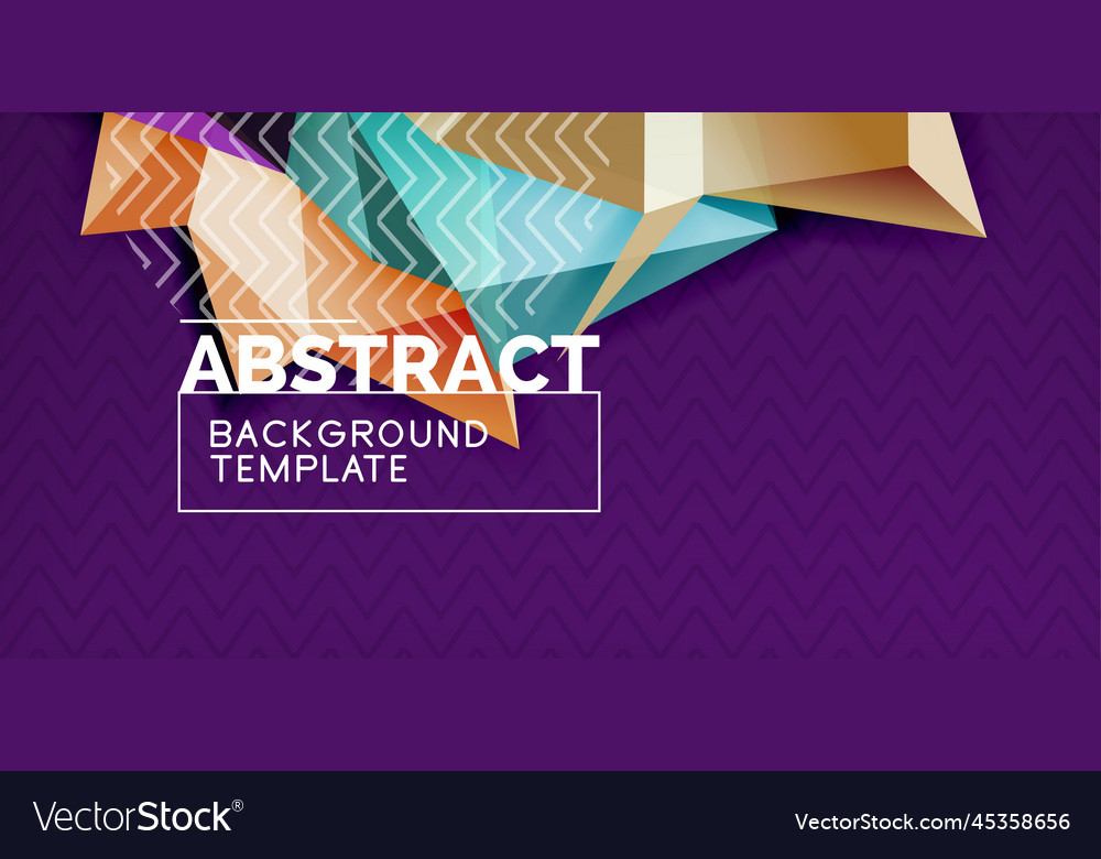 Geometric 3d low poly abstract backgrounds Vector Image