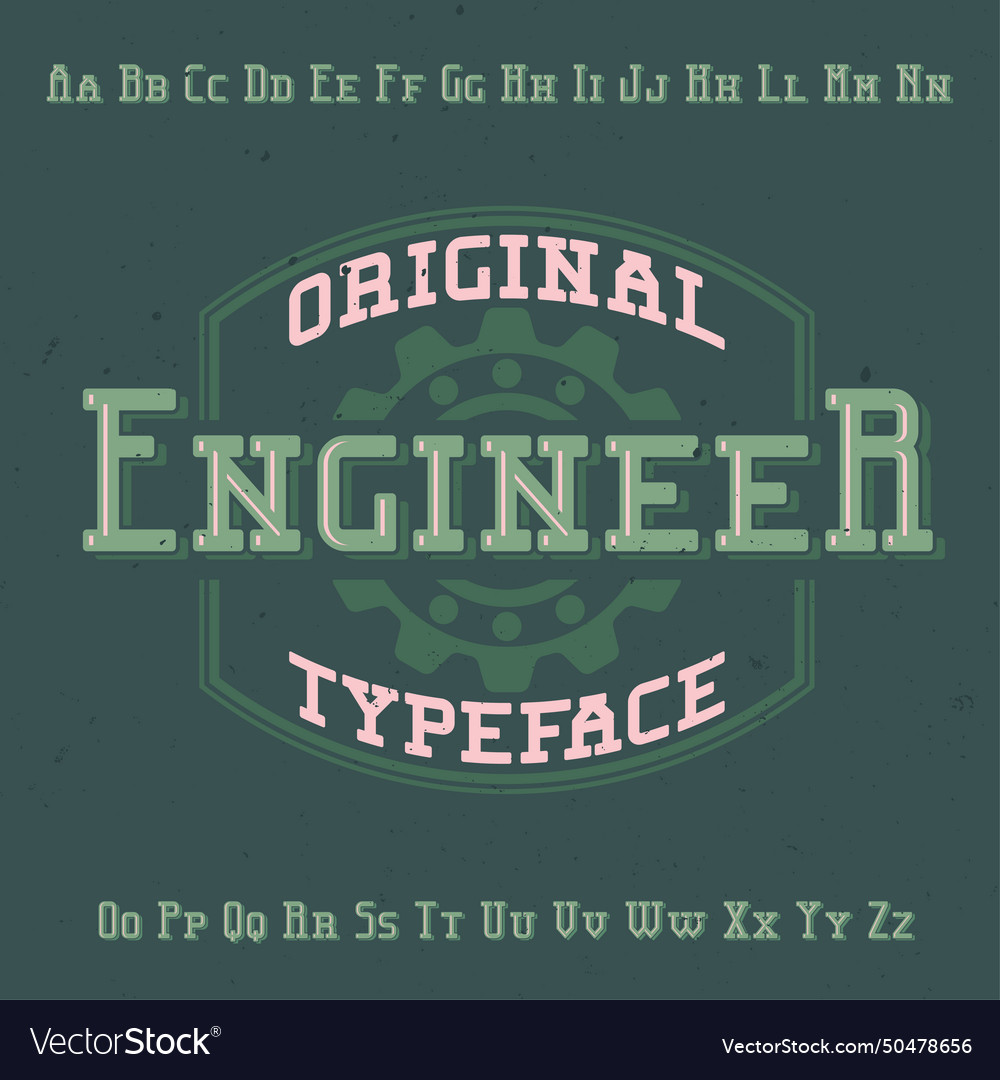 Original label typeface Royalty Free Vector Image