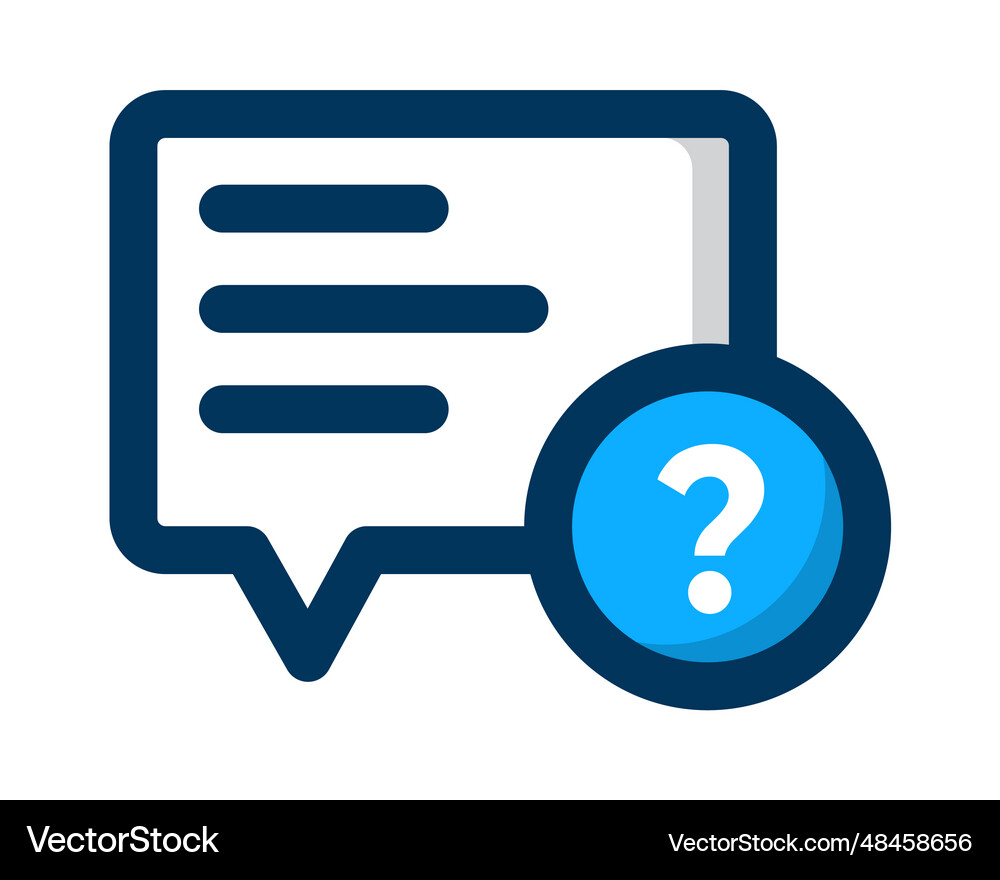 Q and a design icon in blue on white background Vector Image
