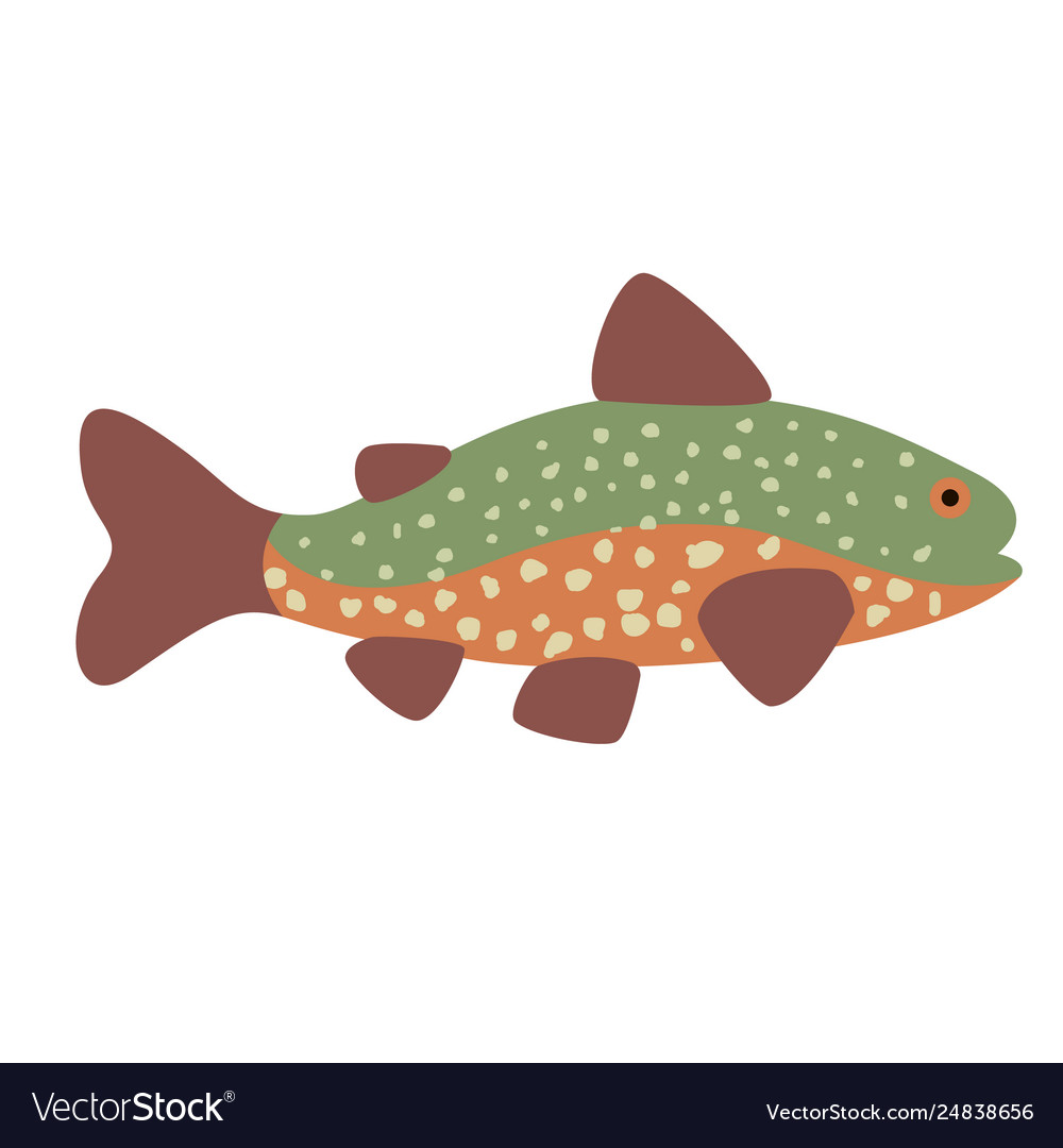 Spotted fish flat Royalty Free Vector Image - VectorStock