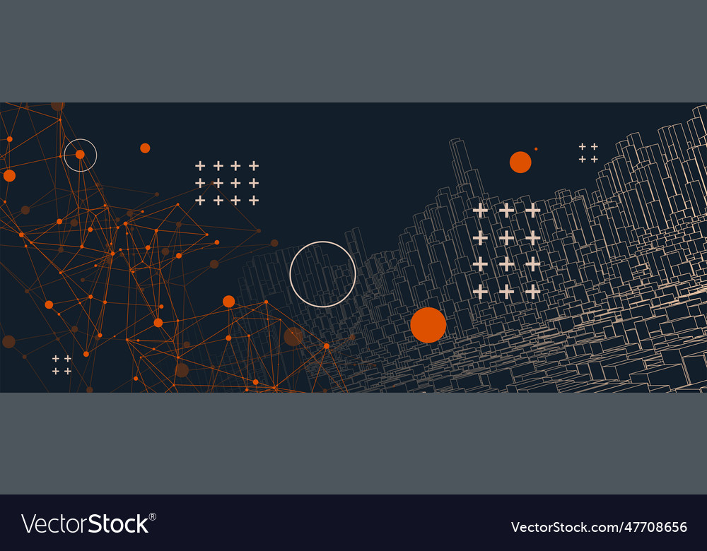 Square pattern wireframe background futuristic Vector Image