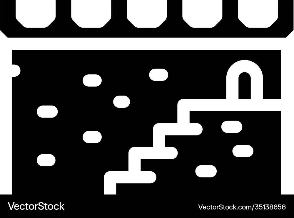 Stairs ancient castle glyph icon Royalty Free Vector Image