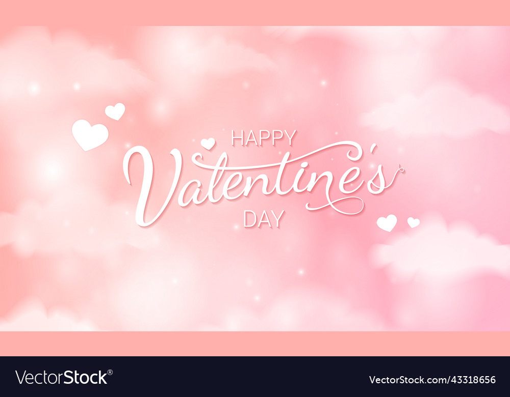 Valentines day poster design template pink Vector Image