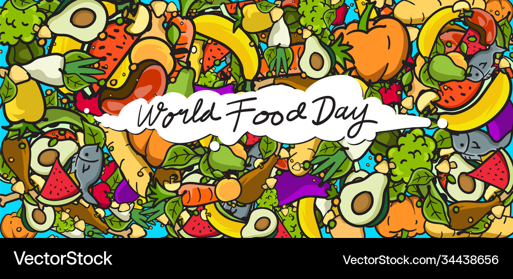 World food day banner various Royalty Free Vector Image