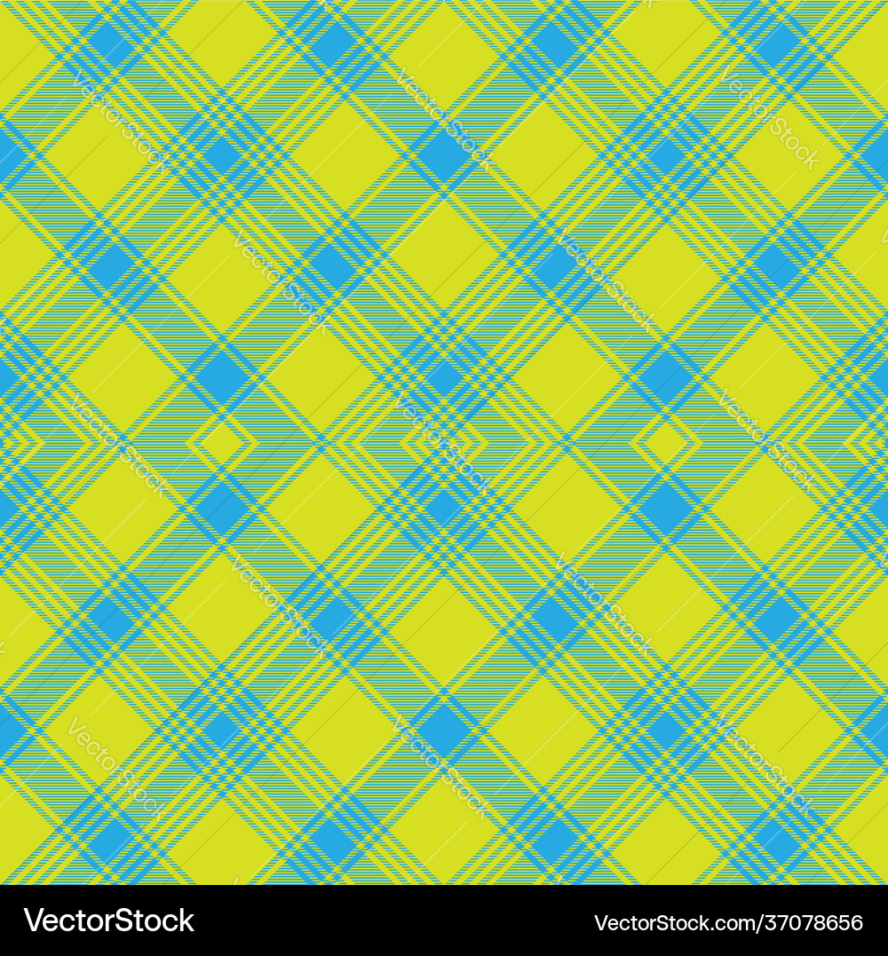 Yellow argyle plaid tartan textured seamless Vector Image