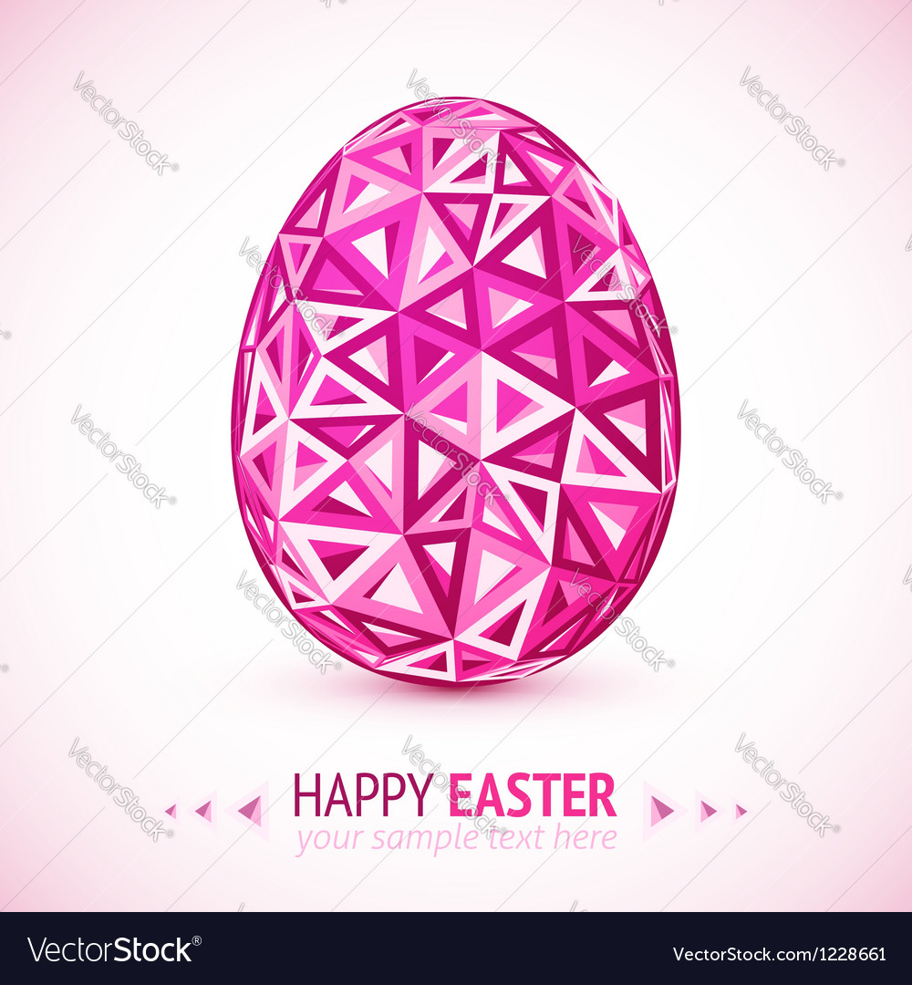 Abstract geometry triangles pink easter egg Vector Image