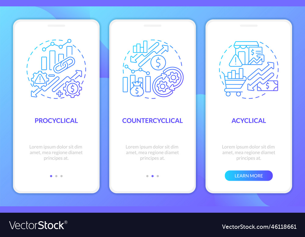 Attributes of economic indicators blue gradient Vector Image Attributes of economic indicators blue gradient Vector Image