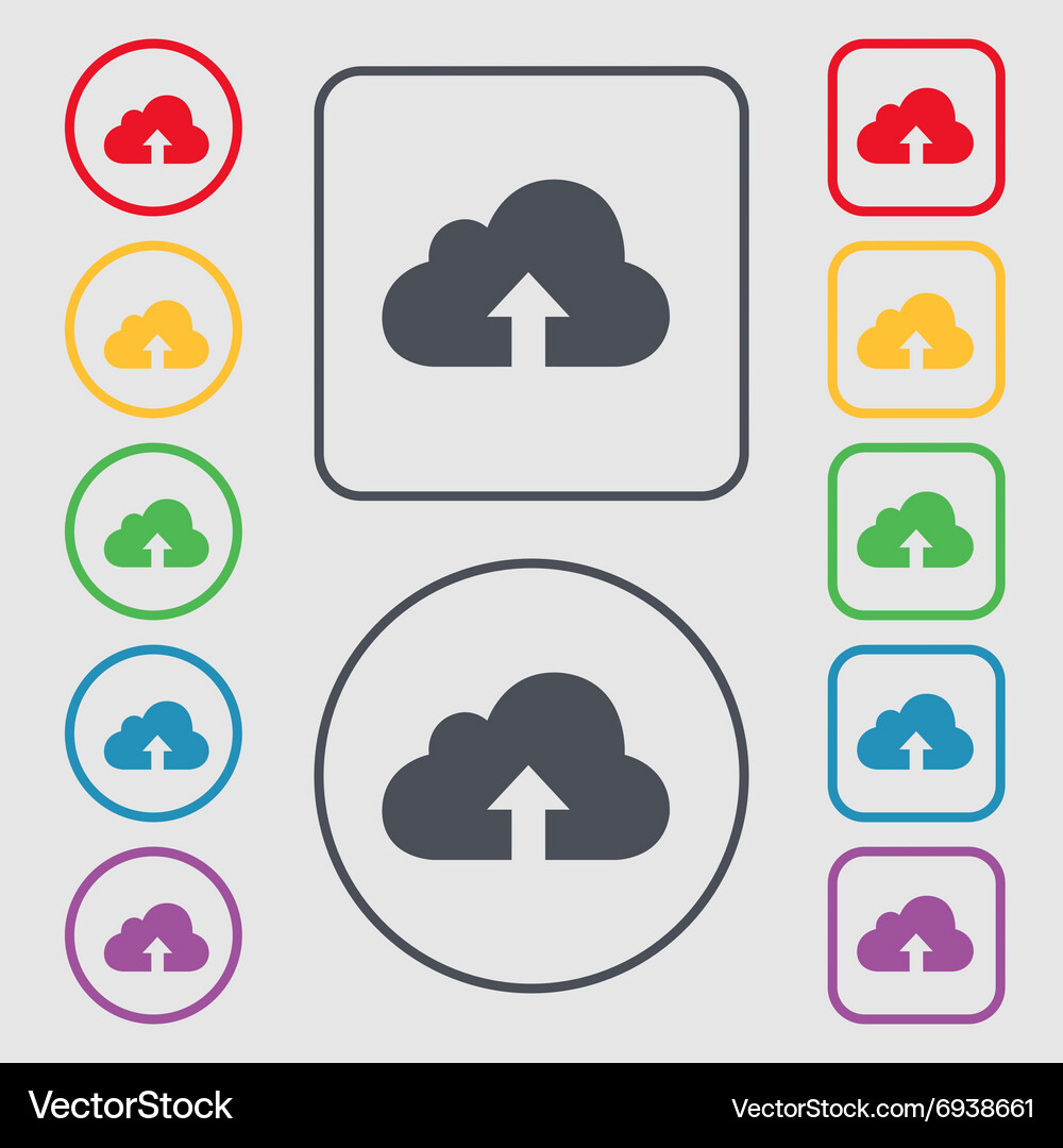 Backup icon sign symbol on round and square Vector Image