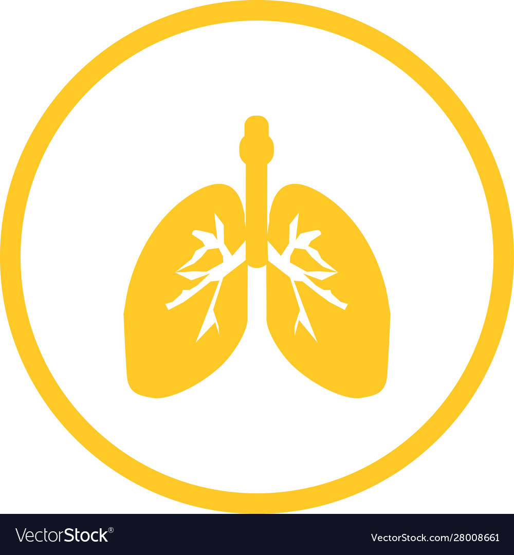 Beautiful lungs glyph icon Royalty Free Vector Image