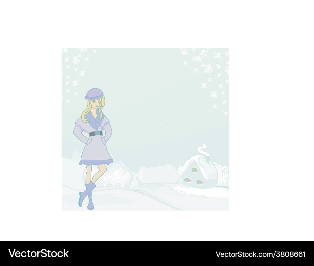 Beautiful winter girl Royalty Free Vector Image