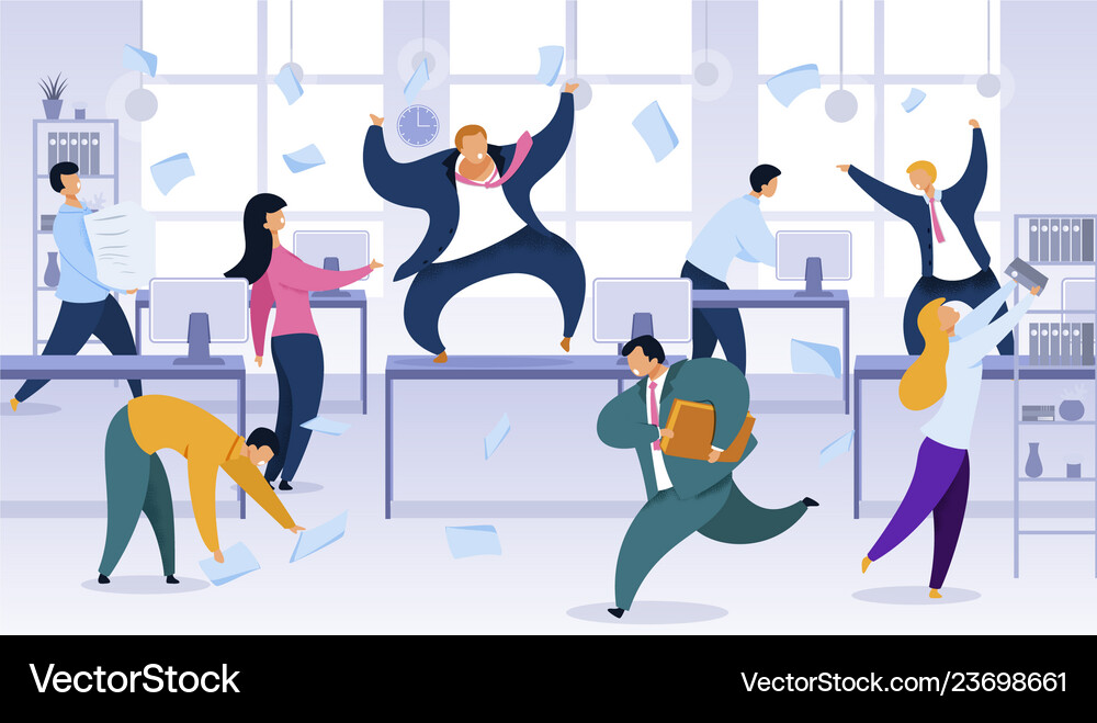 Business Chaos - Office Crisis Royalty Free Vector Image