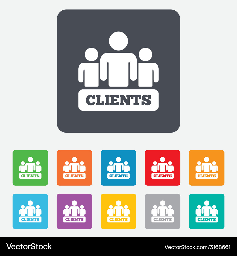 Clients sign icon group people symbol Royalty Free Vector