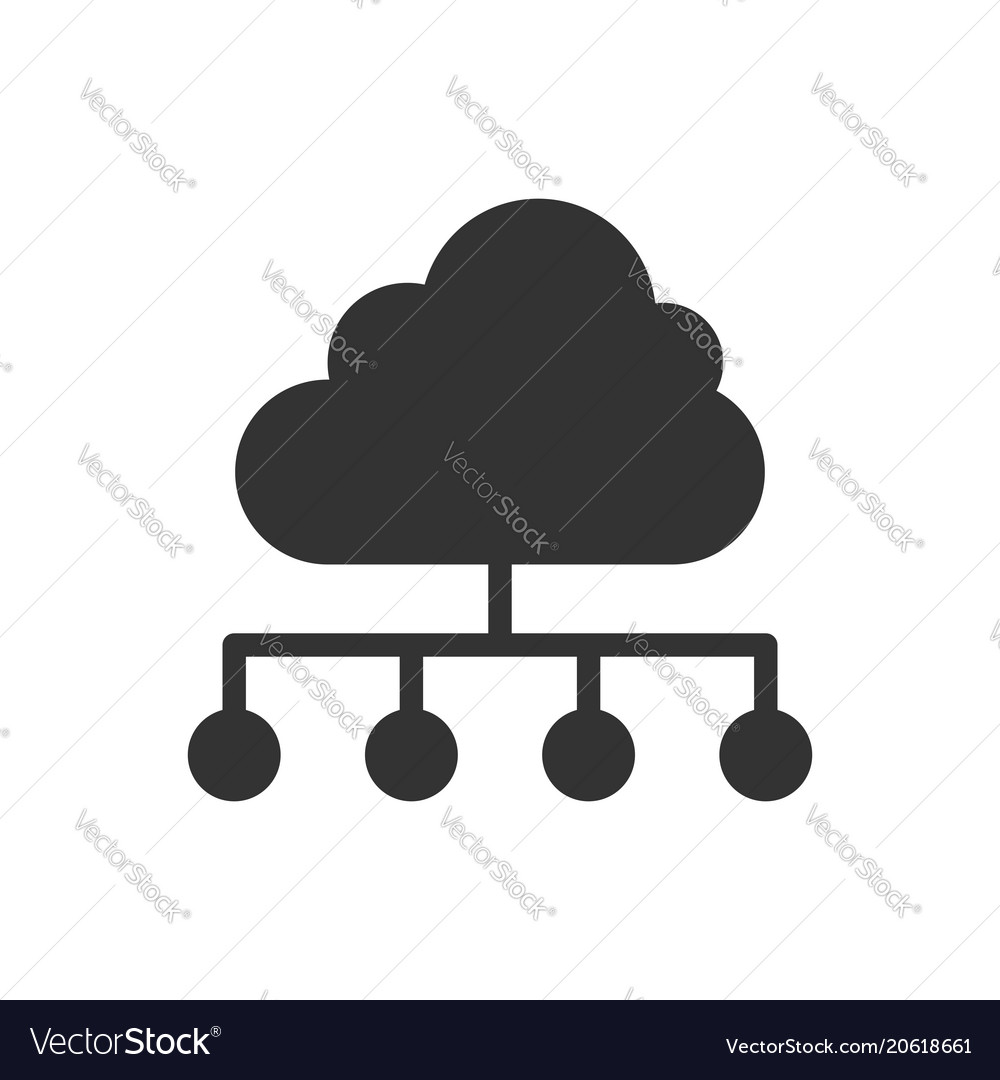 Cloud computing technology icon in flat style Vector Image