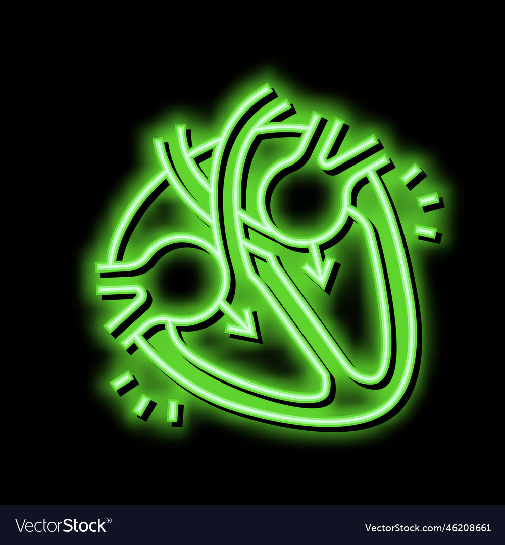Diastole Disease Neon Glow Icon Royalty Free Vector Image