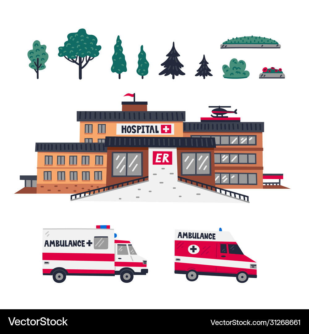 Hospital emergency department - main Royalty Free Vector