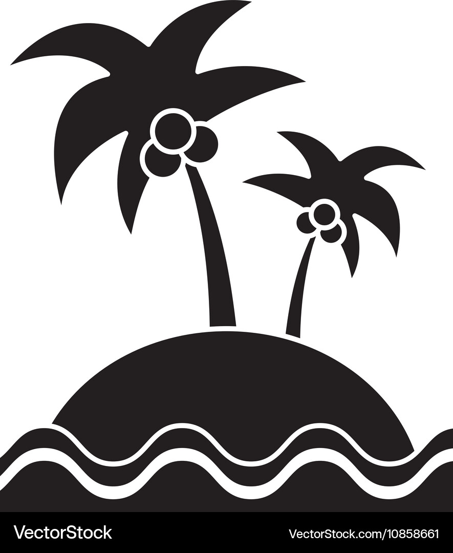 Isolated palm tree beach and sea design Royalty Free Vector
