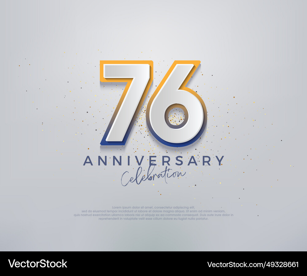 Modern and colorful premium design for 76th Vector Image