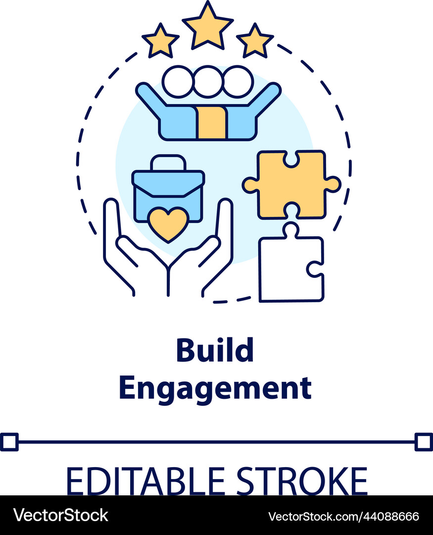 Build employee engagement concept icon Royalty Free Vector