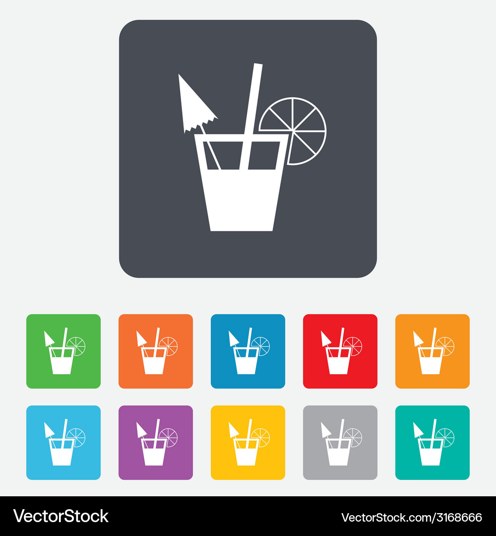 Cocktail sign alcoholic drink symbol Royalty Free Vector