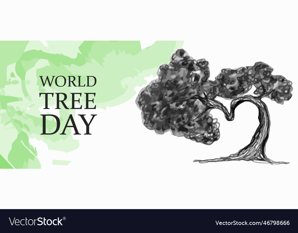 Congratulatory banner for world tree day Vector Image