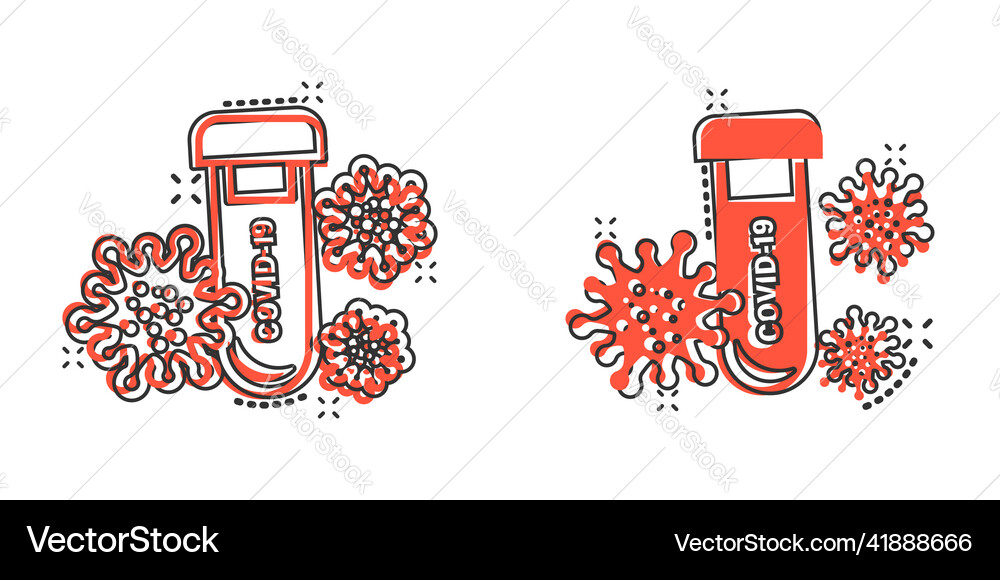 Coronavirus test icon in comic style covid-19 Vector Image