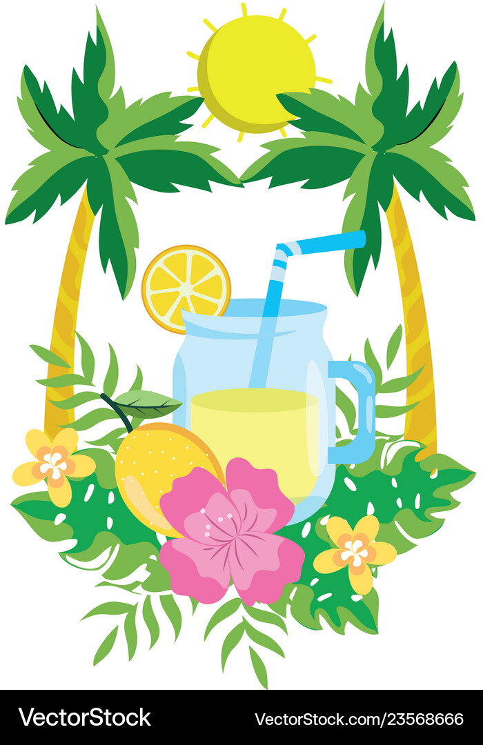 Delicious fresh juice cartoon Royalty Free Vector Image