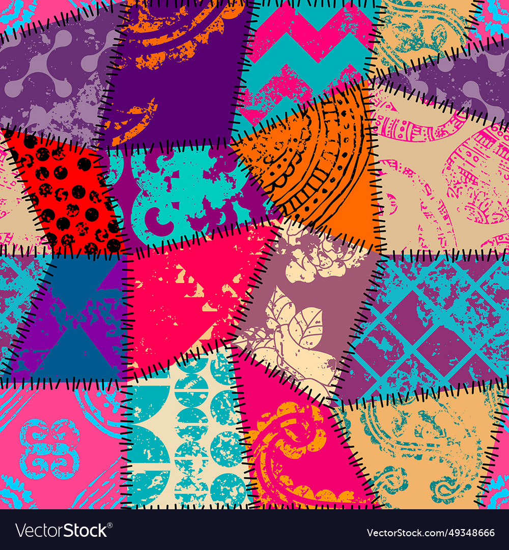 Geometric abstract pattern intersection patchwork Vector Image