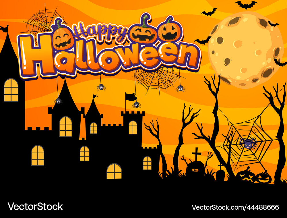 Happy halloween poster template Royalty Free Vector Image
